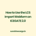 How to Fill LCS Import Webform on ICEGATE 2.0 with Error Codes